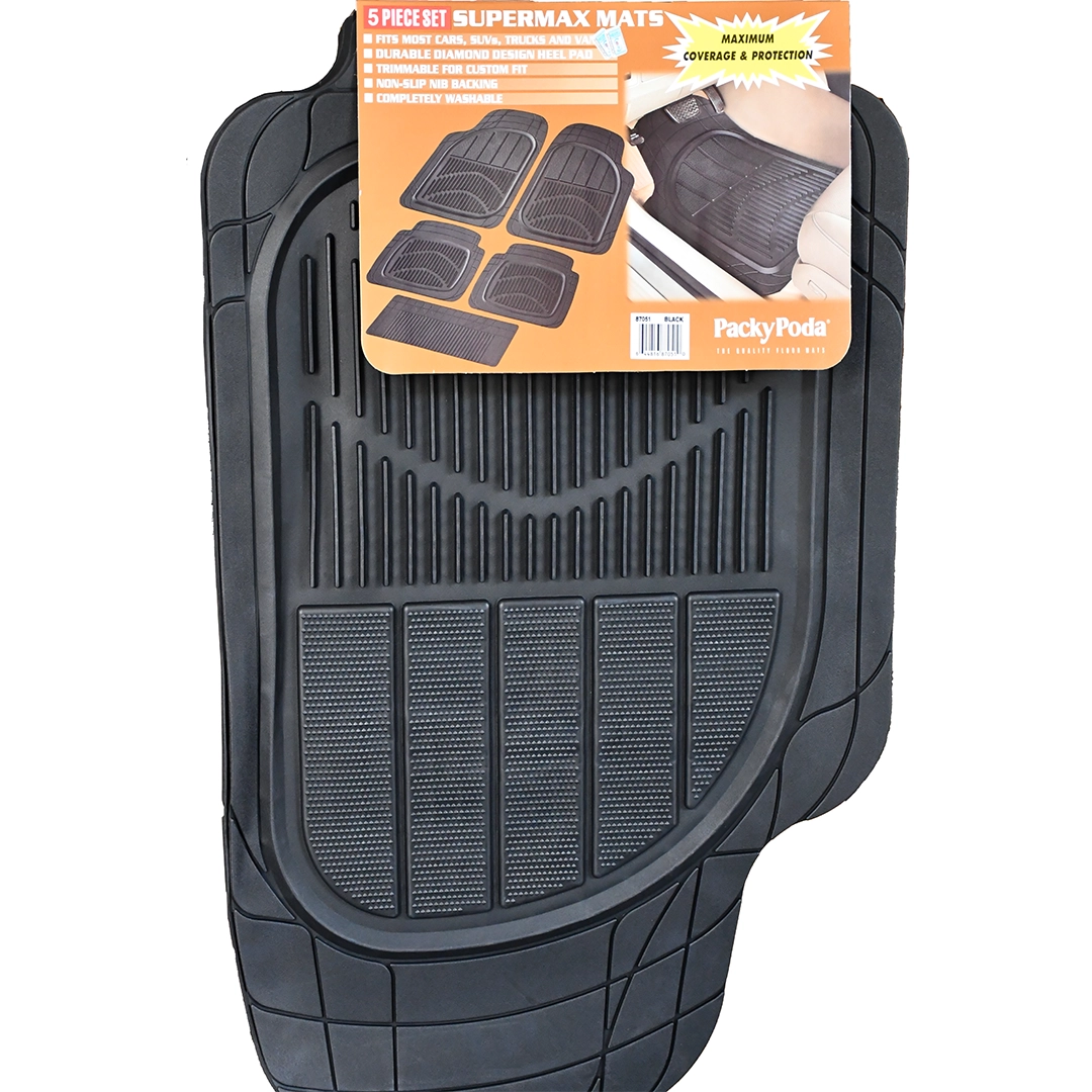 MB 87051 CAR MATS SUPERMAX BLACK 5PC | TWL